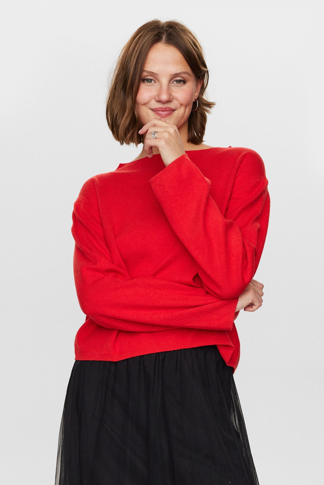 NUCARMA CROP PULLOVER - High Risk Red