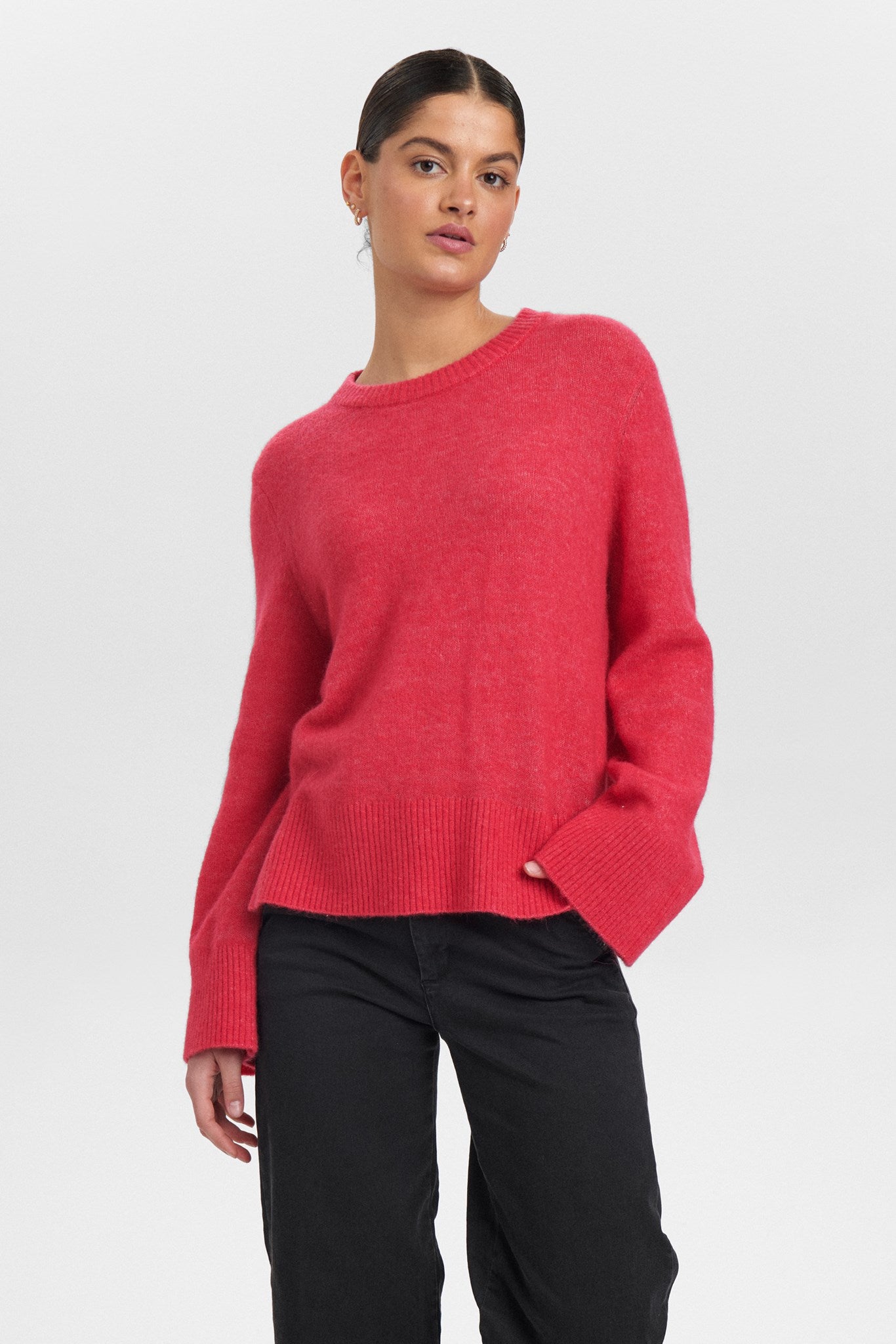 NURIETTE WIDE SLEEVE PULLOVER - Geranium