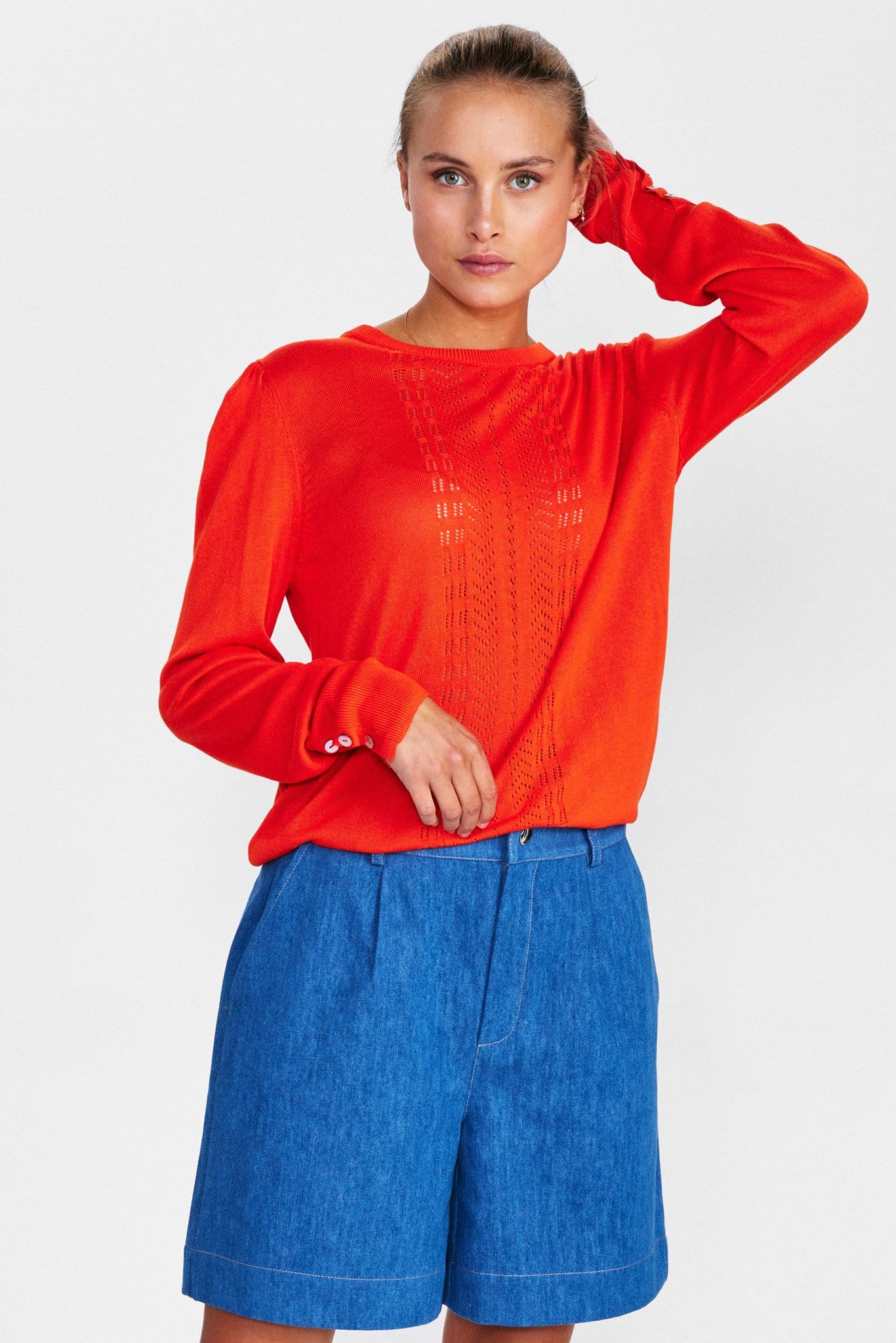 NUPOLLY KNIT PULLOVER - Cherry Tomato