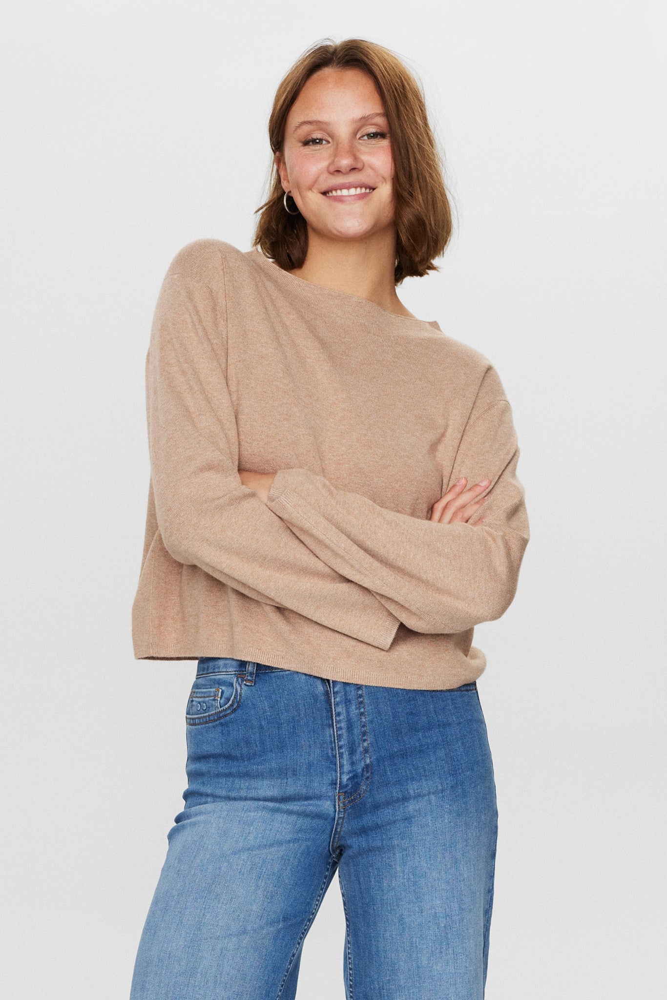 NUCARMA CROP PULLOVER - Sesame Melange