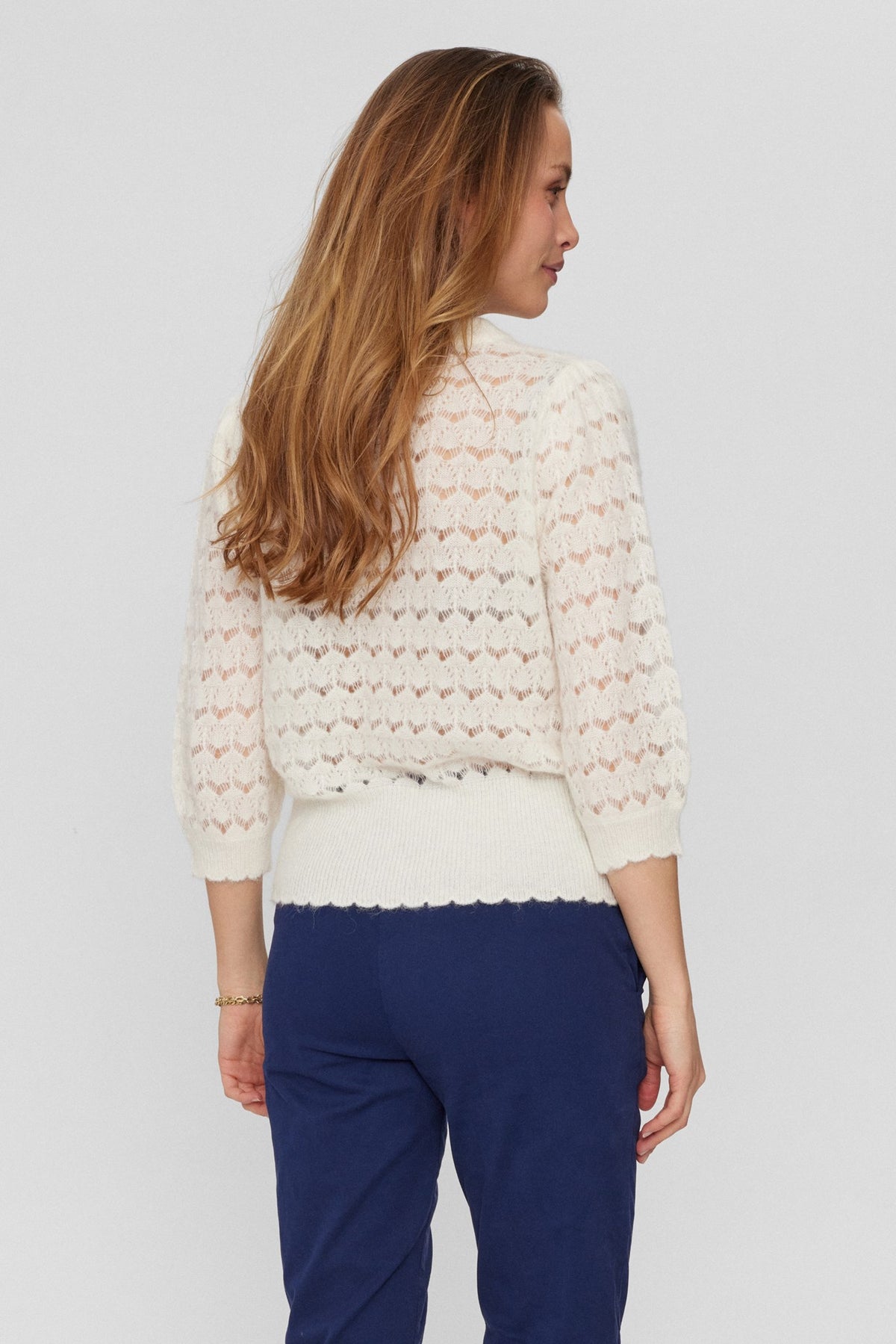NURIETTA POINTELLE PULLOVER - Cloud Dancer