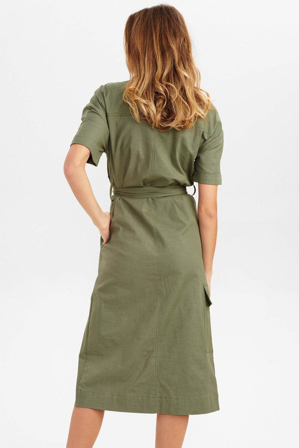 NUCESARINA DRESS - Deep Lichen Green