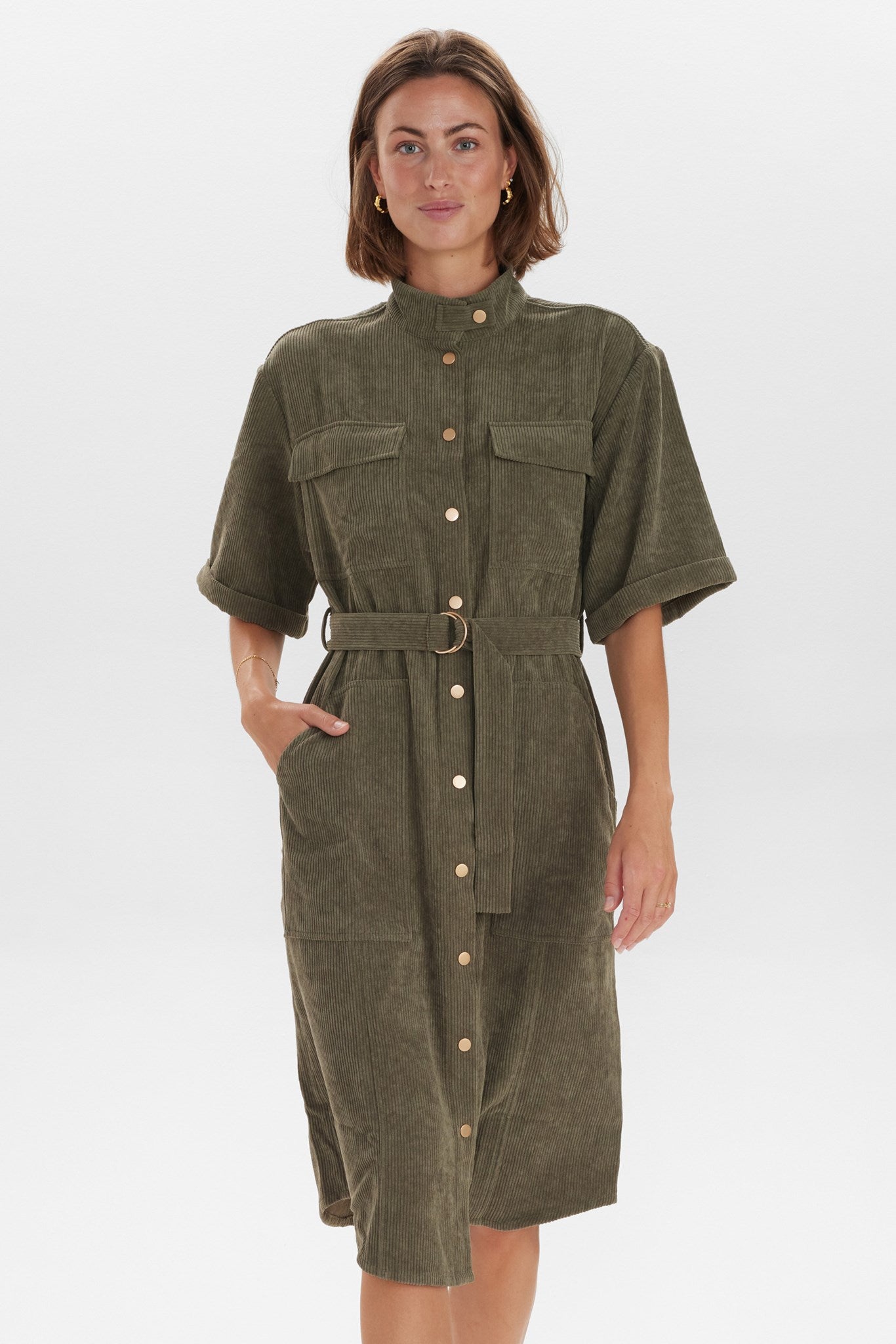 NUEDEA DRESS - Deep Lichen Green