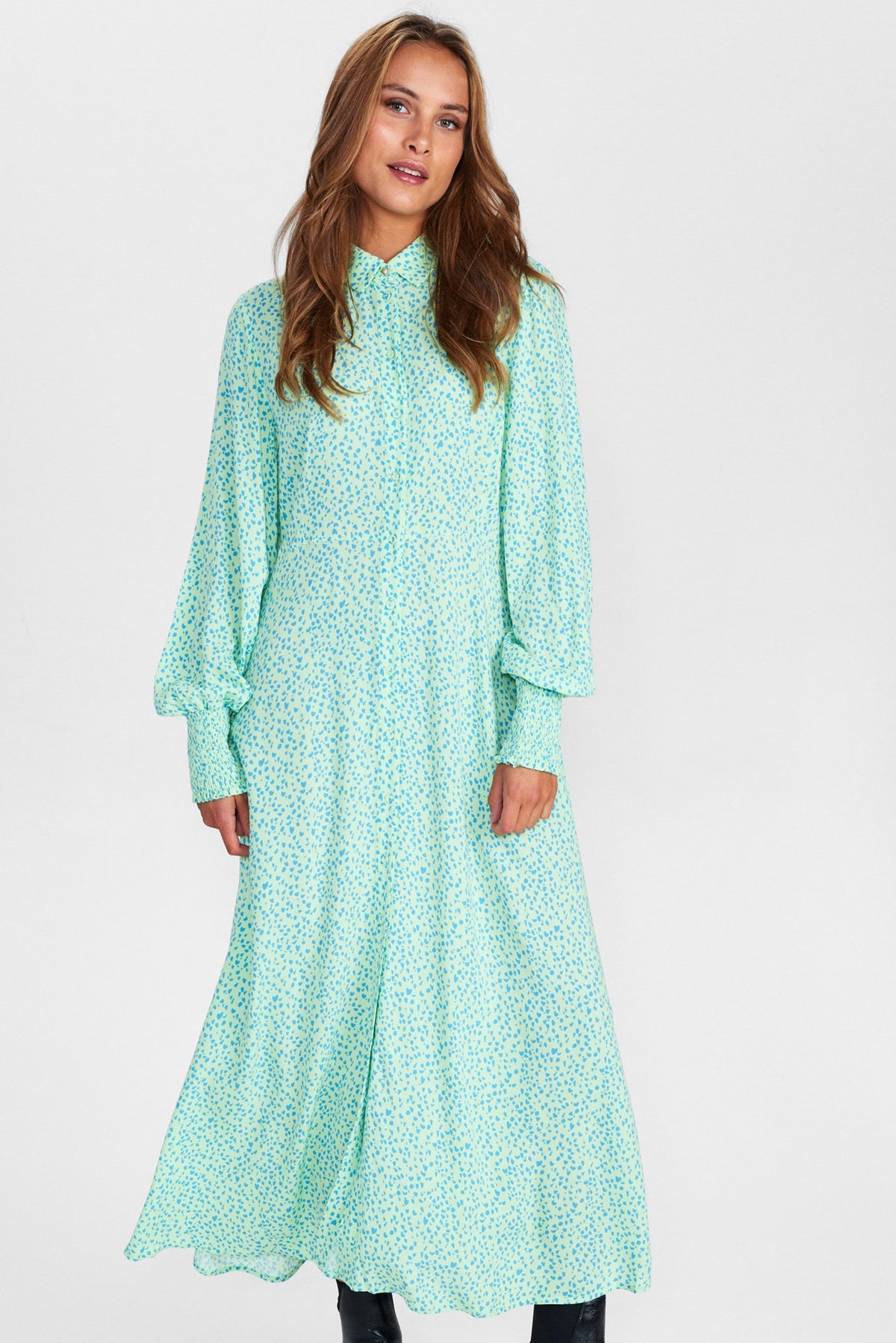 NULYDIA SARA LONG DRESS - Patina Green