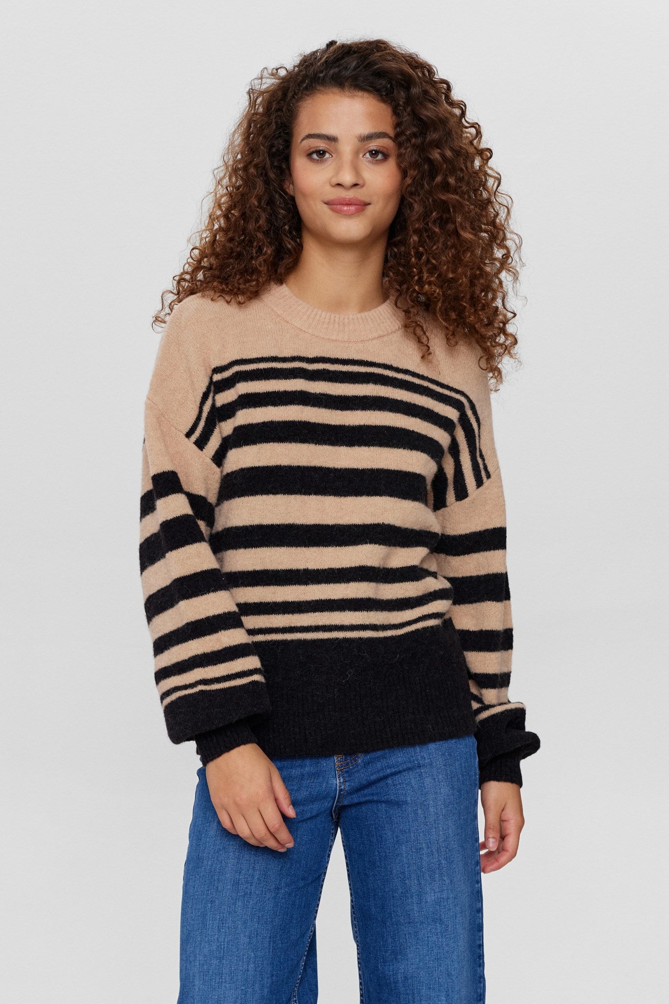 NURIETTE STRIPE PULLOVER - Caviar